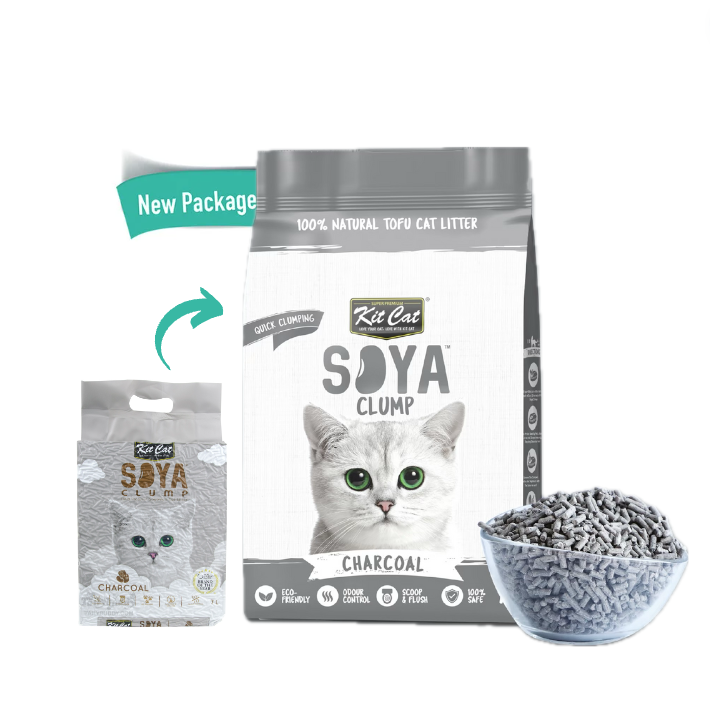 Kit Cat Soya Clump ทรายแมวเต้าหู้ กลิ่น ชาร์โคล ธรรมชาติ 100% เก็บกลิ่น ...